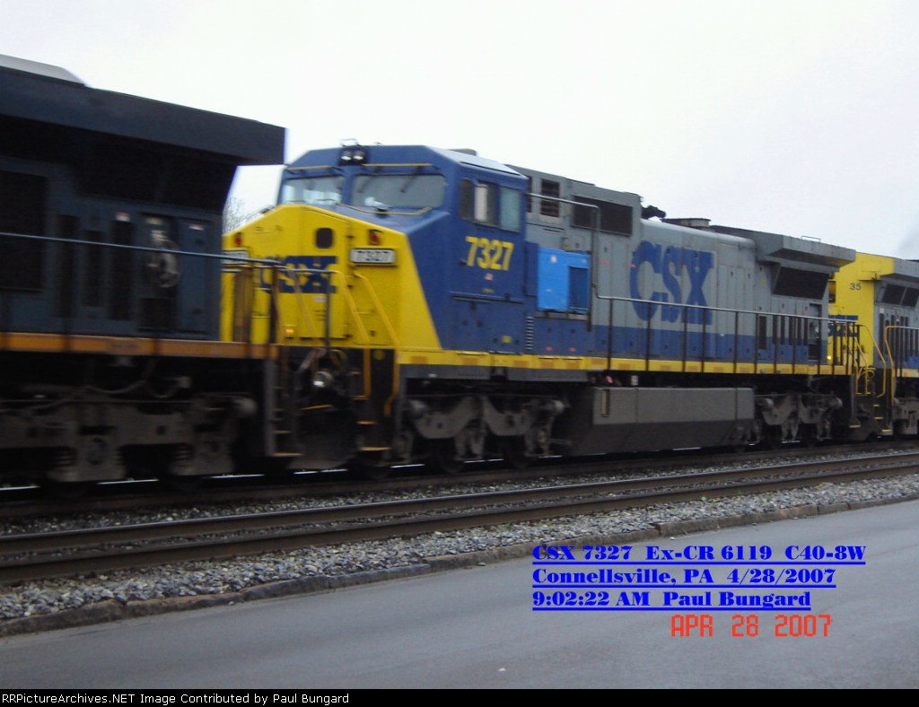 CSX 7327 Ex- CR 6119 C40-8W April 28, 2007